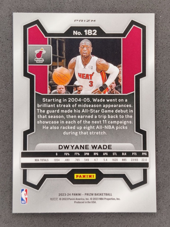 2023-24 Panini Prizm DWYANE WADE Red Cracked Ice #182 Miami Heat (Color ...