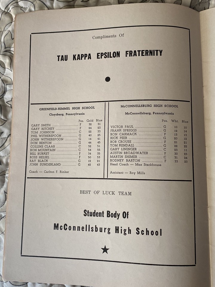 1965 Saint Francis Pennsylvania High School Basketball Tournament ...