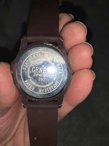Geneva Brown Wrist Watch with Rhinestone Crystals Jelly Silicone Band ...