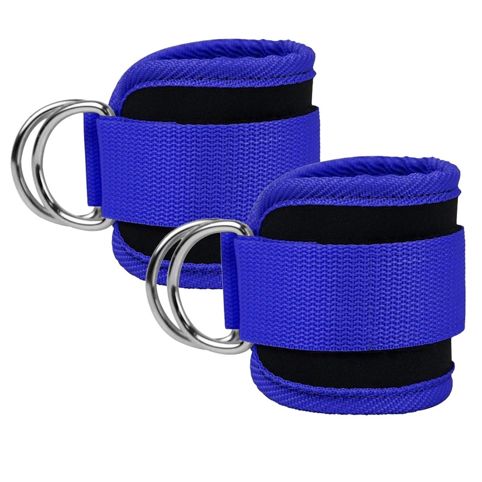 Ankle Straps Cuffs Padded Glute Kickback D-Ring Cable Attachment Gym ...