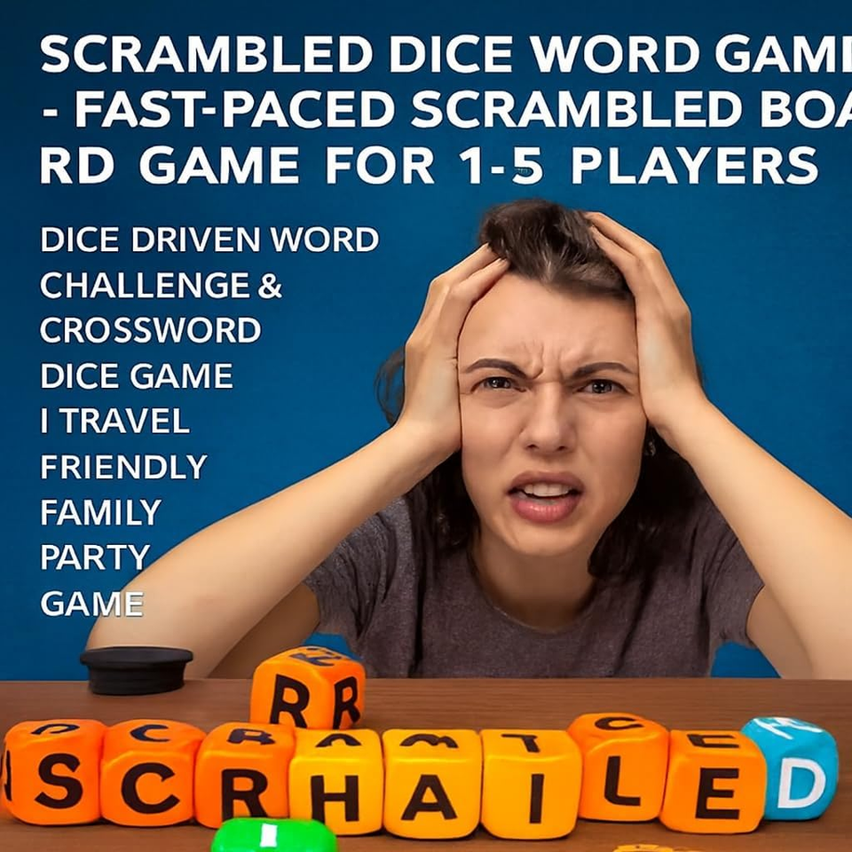 Scrambled Dice Word Game，Brain Exercise Party Game for 1-5 Players ...