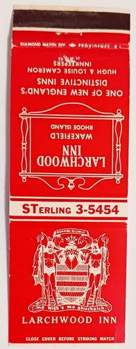Larchwood Inn, Wakefield, Rhode Island Vintage Matchbook Cover | eBay