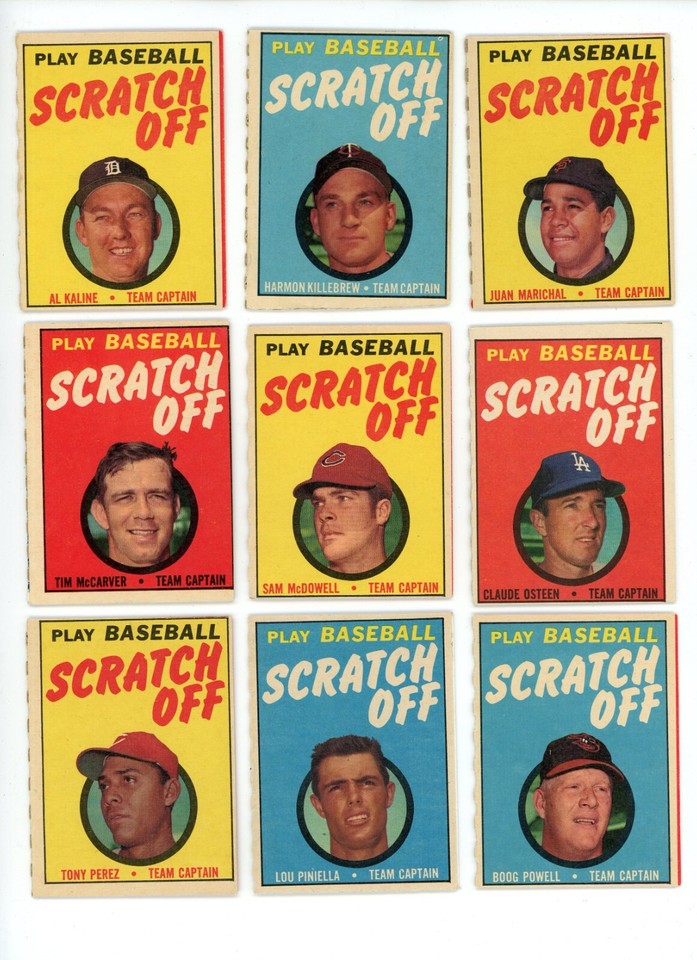 1970 Topps Baseball Scratch Off COMPLETE SET (24) EX/MT Condition *NICE ...