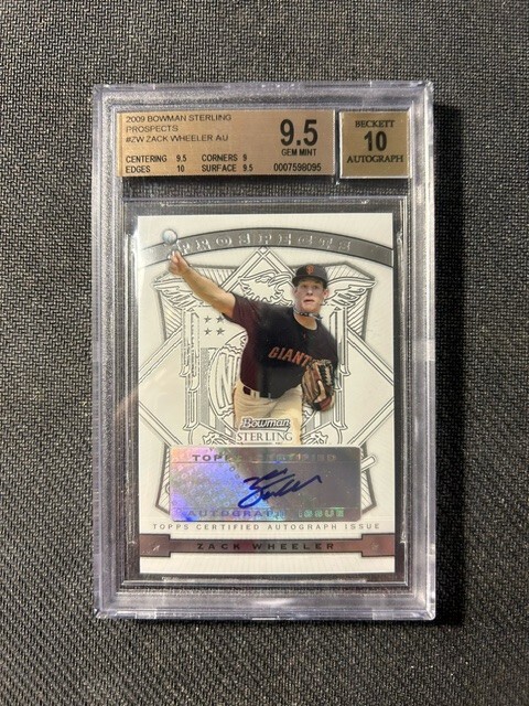 2011 Bowman Prospects Zach (Zack) Wheeler Auto Autograph BGS 9.5 / 10 ...