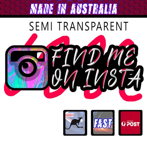 Instagram Sticker Decal - FInd me on Insta TRANSPARENT- JDM Car bumper ...