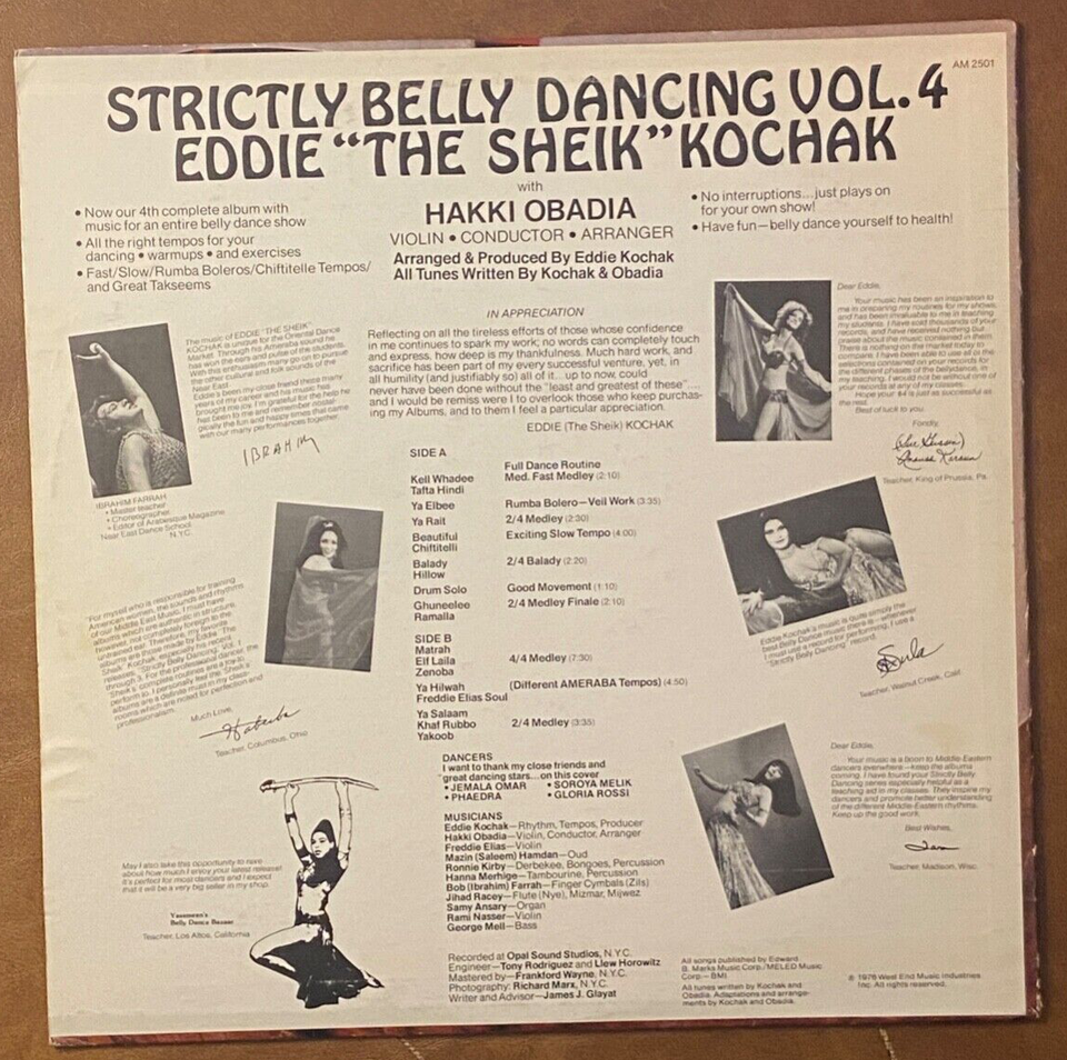 EDDIE "THE SHEIK" KOCHAK Strictly Belly Dancing Vol.4 AMERABA 2501 ...