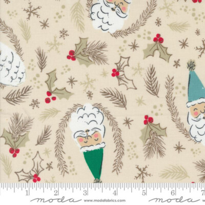Moda Fabric - Cozy Wonderland Natural - Christmas Santa - Sold by 1/2 ...