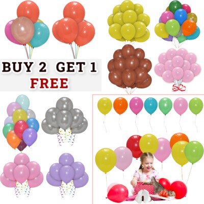 50X Latex PLAIN BALOON helium 10 INCH BALLOONS Birthday Wedding Party ...