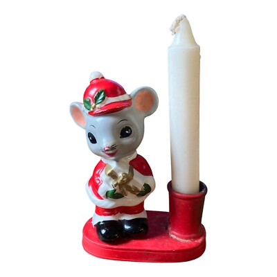 VTG Napcoware Christmas Mouse With Present Candle Holder | eBay