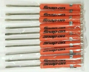 (10)TEN Snap On Pocket Screwdriver, Flat Tip Screwdrivers, Magnetic ...