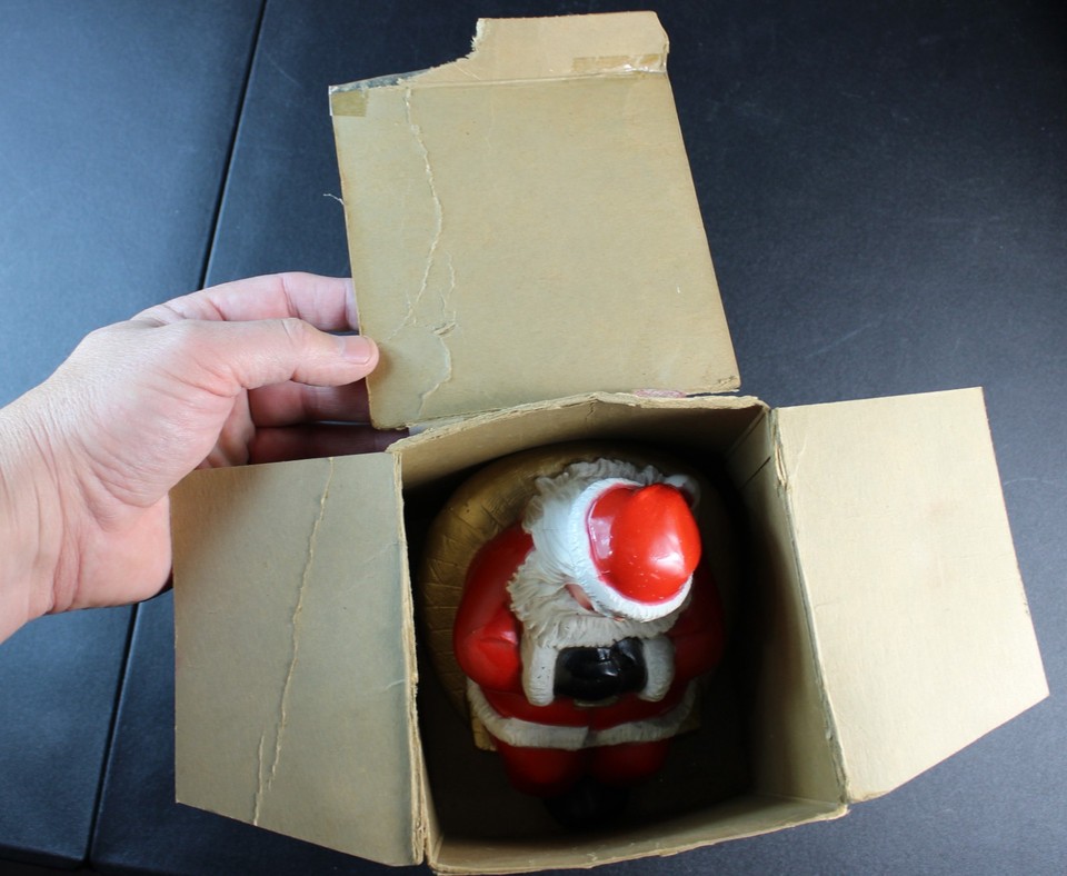 Vintage Metal Santa Claus Bank with Original Box | eBay