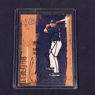 Carlos Lee Signed 2005 Donruss Lumber & Leather #25 Brewers Autographed ...