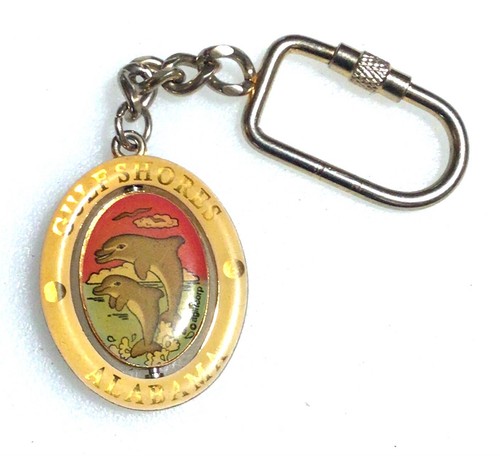 Gulf Shores Alabama Spinner Keychain Dolphins Key Ring | eBay