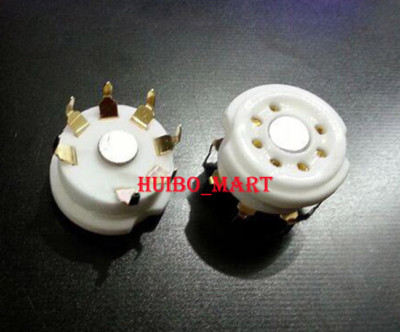 2pcs PCB Mount Gold Plated 7pin B7G Ceramic tube socket for EF95 6X4 ...