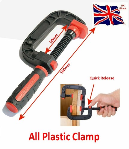 DURATEC Quick Release G Clamp Woodworking Tools Resin plastic Soft Grip ...