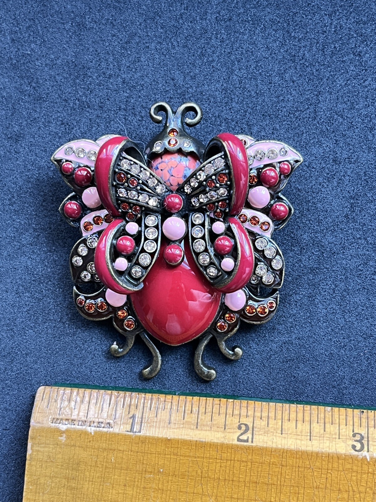 Vintage Signed Joan Rivers June Bug Brooch Stunning! … - Gem