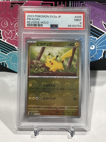 Pikachu PSA 9 MINT Pokemon Japanese Reverse Holo 025/165 sv2a 151 | eBay