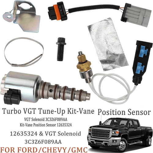 For Duramax Turbo VGT Tune-Up Kit- Vane Position Sensor + VGT Solenoid ...