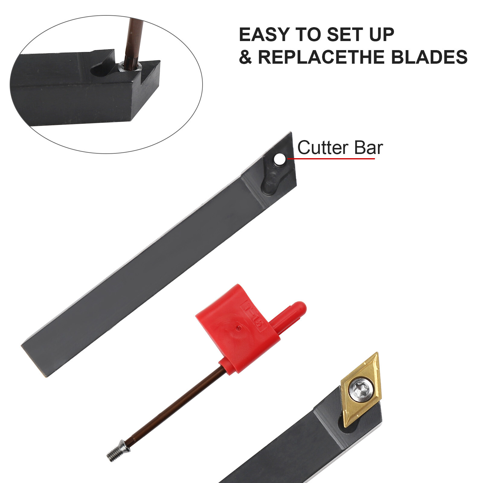 21Pcs Lathe Carbide Inserts Tool & Holder Wrench Mini Lathe Set Turning ...