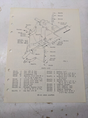 ARPS HALF TRACK ADAPTER PARTS LIST INSTALLATION AXLE ADAPTER TRACTOR HT ...