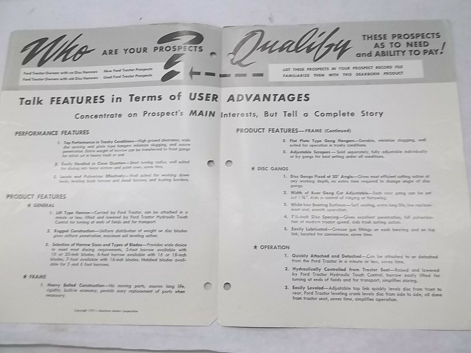 Dearborn Lift Type Tandem Disc Harrows Series E for Ford Tractors Sales ...