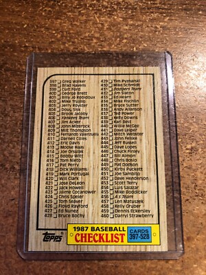 1987 Topps Baseball # 522 # 4 Checklist Cards 397-528 Unused | eBay
