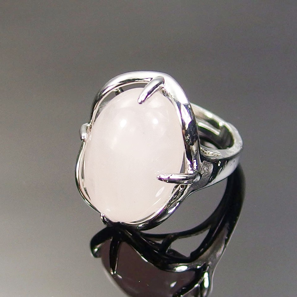 silver plated adjustable rings set with assorted natural gemstone beads ...