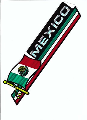 Mexico, Estados Unidos Mexicanos Flag Reflective Bumper Sticker NEW | eBay