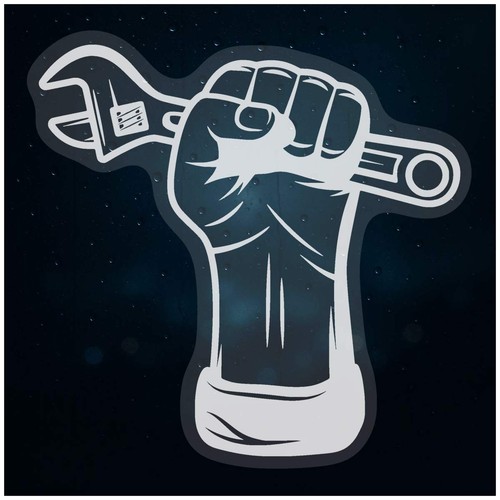 'Hand Holding Wrench' Static Window Clings / Stickers (WC059312) | eBay UK