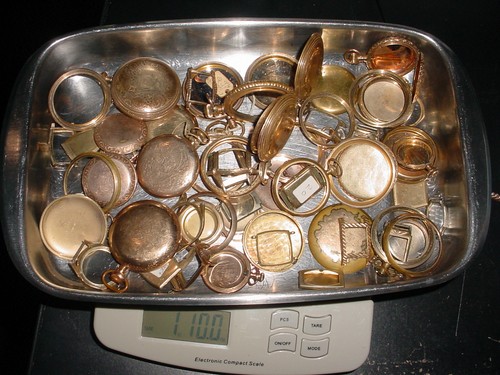 LOT OF WRIST AND POCKET WATCH CASES ALL GOLD FILLED SCRAP RECOVERY 730g ...