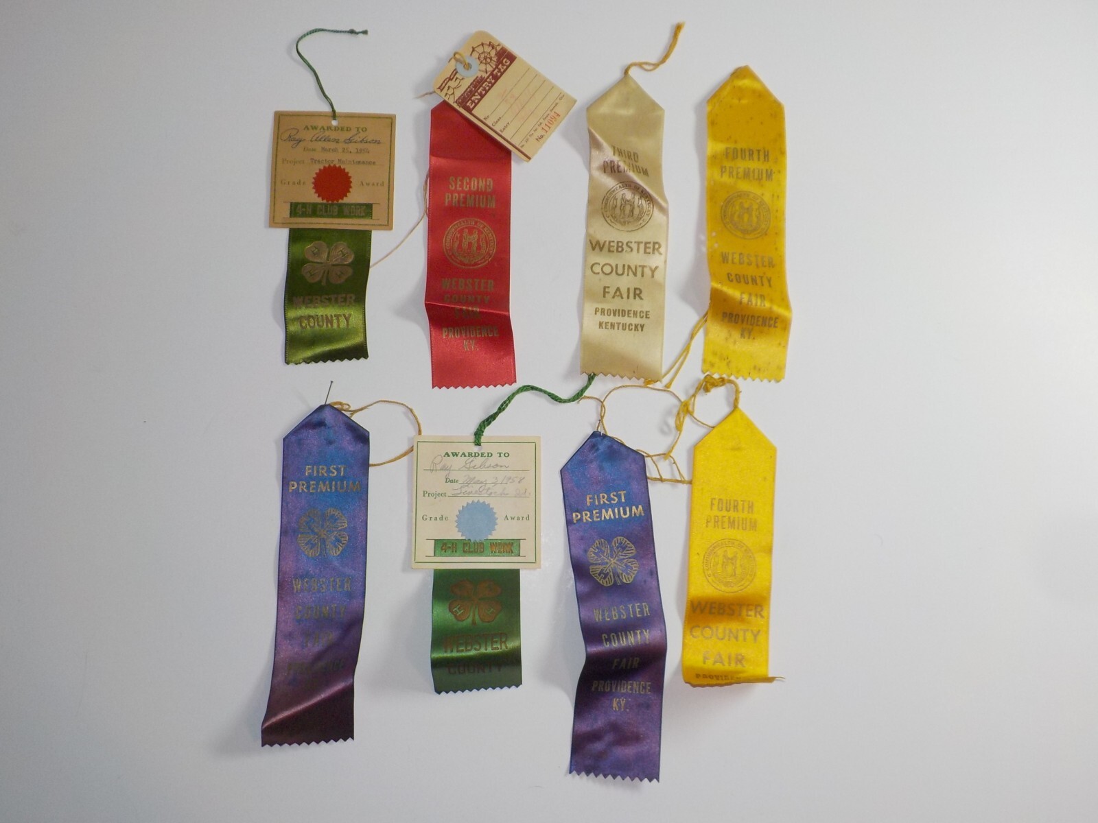 Lot of 8 Vintage 4-H Club Ribbons Webster County Fair Providence KY | eBay