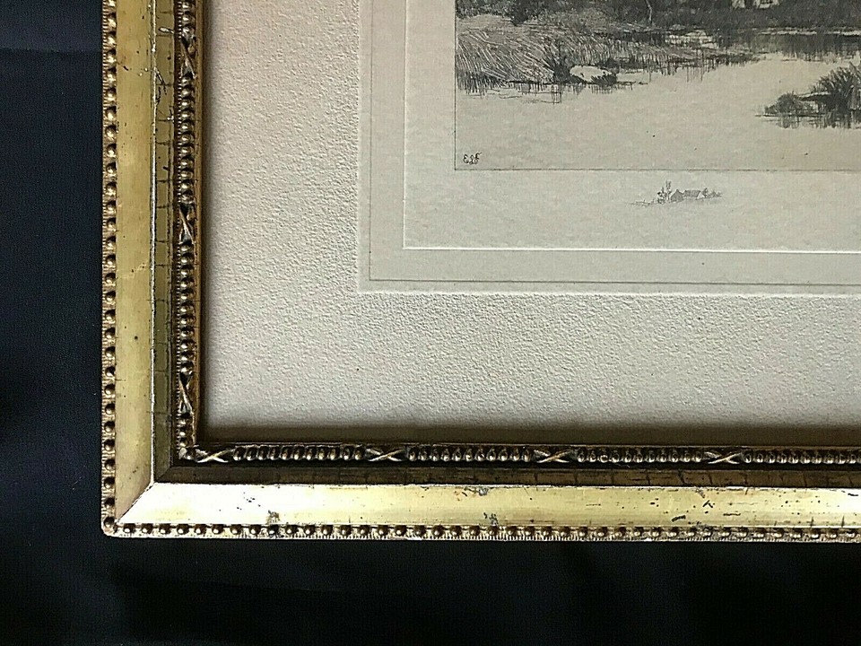 Antique Framed Alfred J. Haller c 1890 Signed Etching | eBay