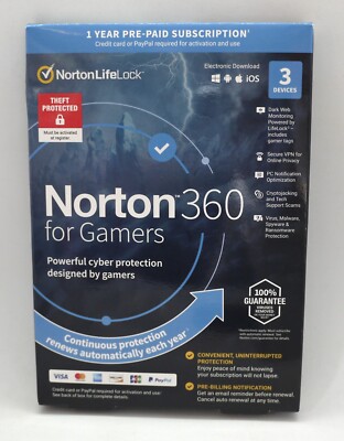 NORTON 360 FOR GAMER INTERNET SECURITY 2025 (3 DEVICE/1 YEAR) *NEW in ...