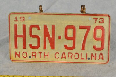 1973 North Carolina License Plate Original Vintage Tag # HSN-979 UNUSED ...