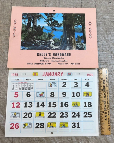 Vintage Kelly's Hardware General Merchandise Store Calendar Delta MO ...