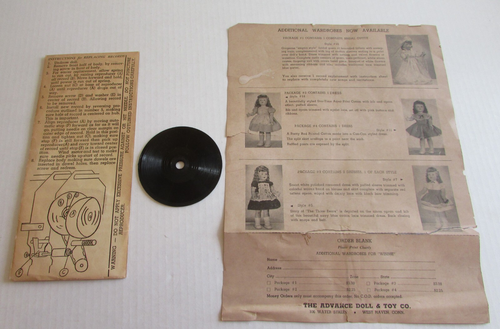 Advance Co. 24" Walking Talking Winnie Doll with Record Untested | eBay