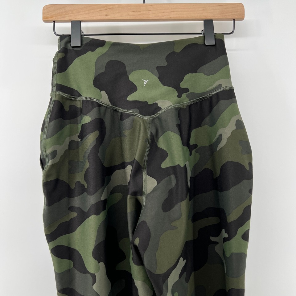 Old Navy Active Women S High Waisted PowerSoft Pocket Joggers Green Camo Stretch | eBay