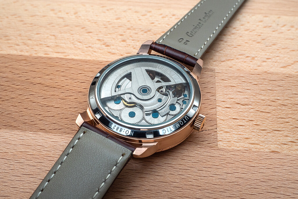 Mens Double Flywheel Leather Luxury Bling Skeleton Automatic Mechanical ...