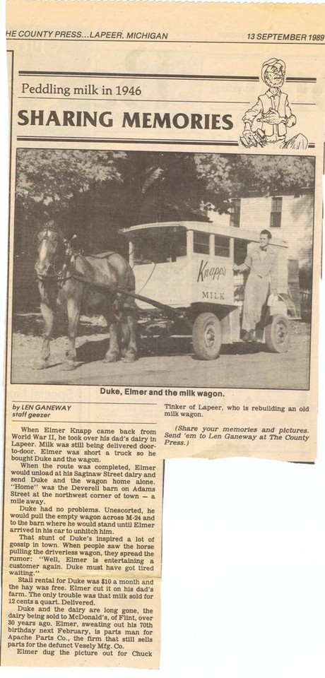 Sharing Memories Vintage Old Newspaper Clipping "Peddling Milk in 1946 ...