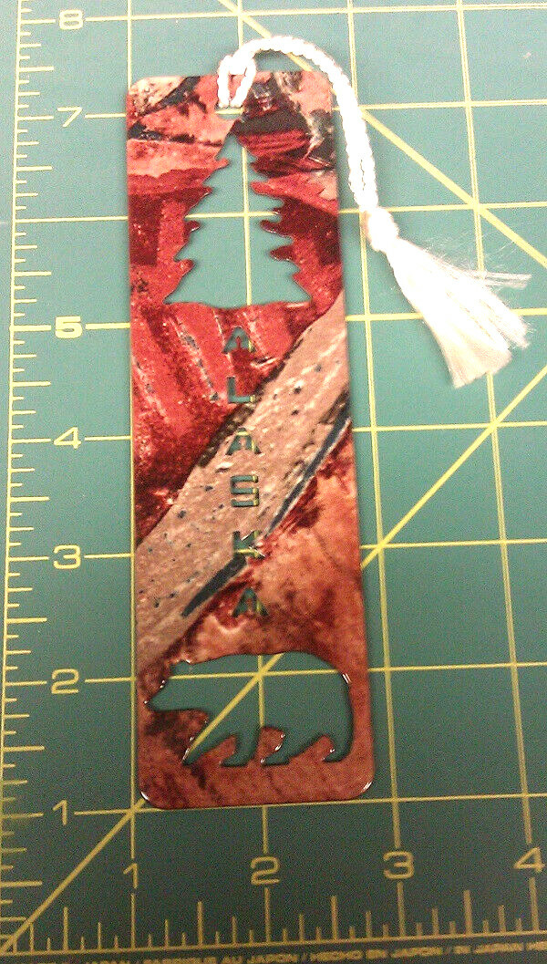 Alaska Bookmark metal laser art bookmark with Alaska cut out between ...