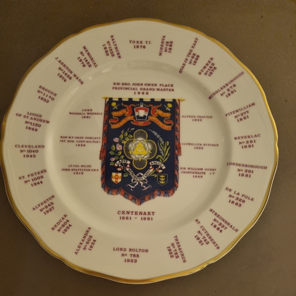 403/500 Limited Edition Masonic 27cm Plate, Provincial Grand Master ...