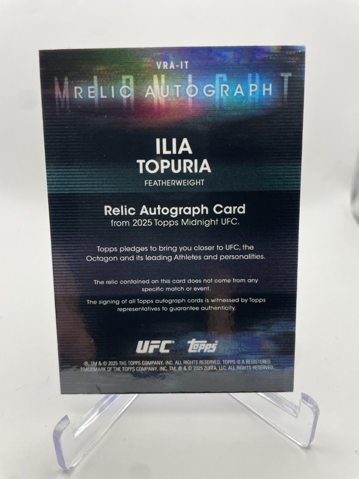Ilia Topuria 2025 Topps Midnight UFC Relic Autograph Card | eBay