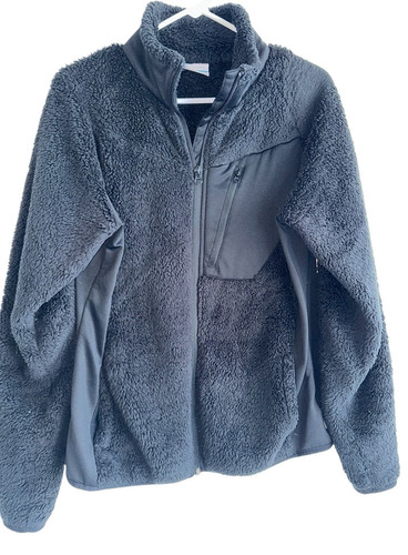 Columbia Womens By The Lake Fuzzy Fleece Jacket Sz L Black Zip | eBay