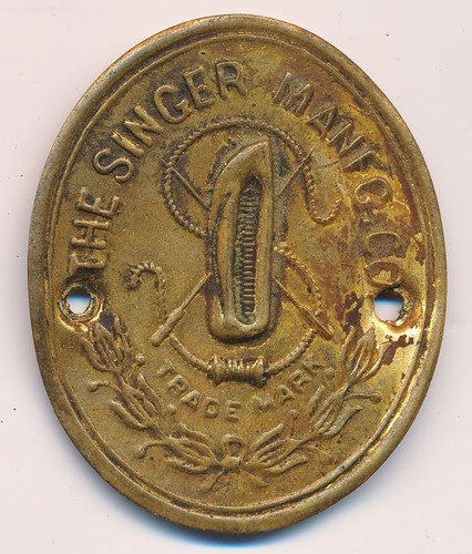 1890s Germany SINGER Manufacturing Company Sewing Machine Brass Tag ...