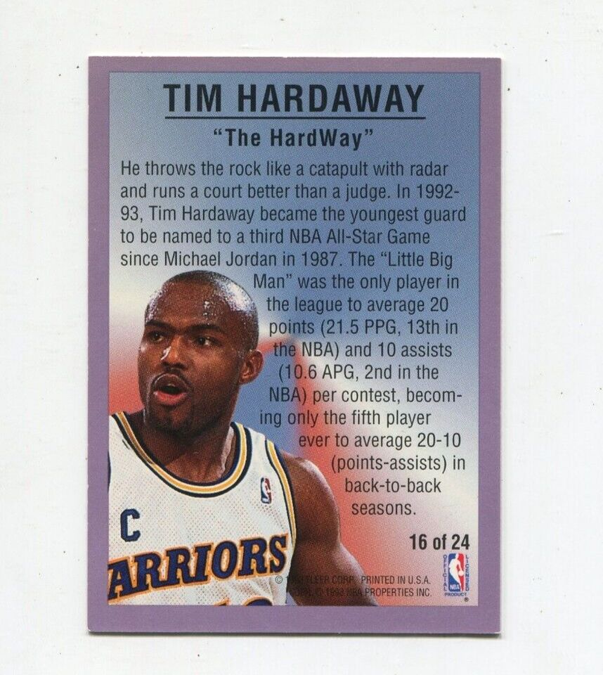 TIM HARDAWAY GOLDEN STATE WARRIORS 1993 FLEER NBA ALL STAR BASKETBALL ...