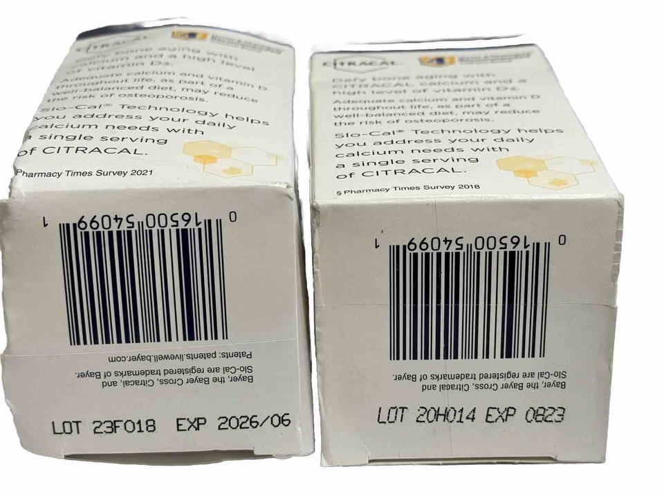 2x Citracal Calcium Slow Release 1200mg Vitamin D3 1000IU 80Ct EXP 08/ ...