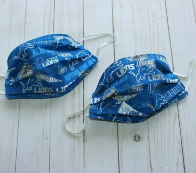 Face Mask 2 Pk - Detroit Lions Football - 100% Cotton / 3-Ply | eBay