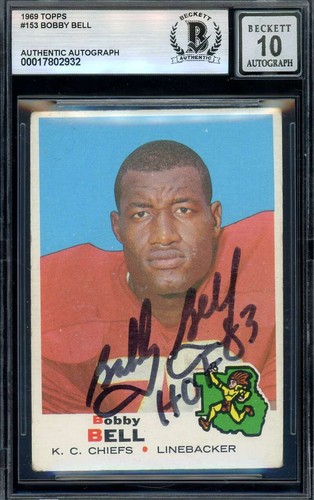 Bobby Bell Gem Mint 10 Beckett BAS Signed 1969 Topps Autograph | eBay