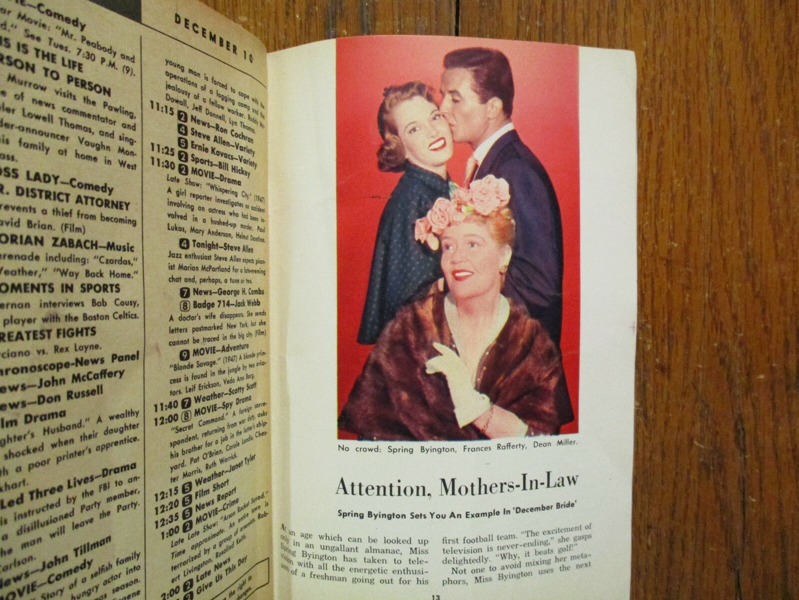 De/1954 TV Guide(DISNEYLAND/SPRING BYINGTON/ILONA MASSEY/RAY BOLGER ...