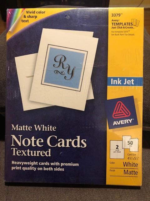 3379 Avery Textured Matte White Note Cards/Envelope Inkjet 4.5" X 5.5 ...